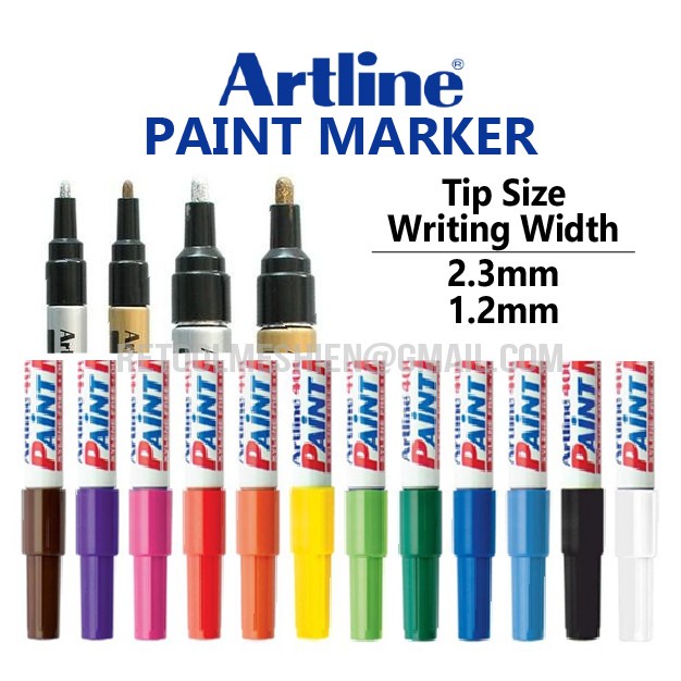 Fast Dry Permanent Artline Paint Marker/Metallic Marker/Pen Penanda Cat ...