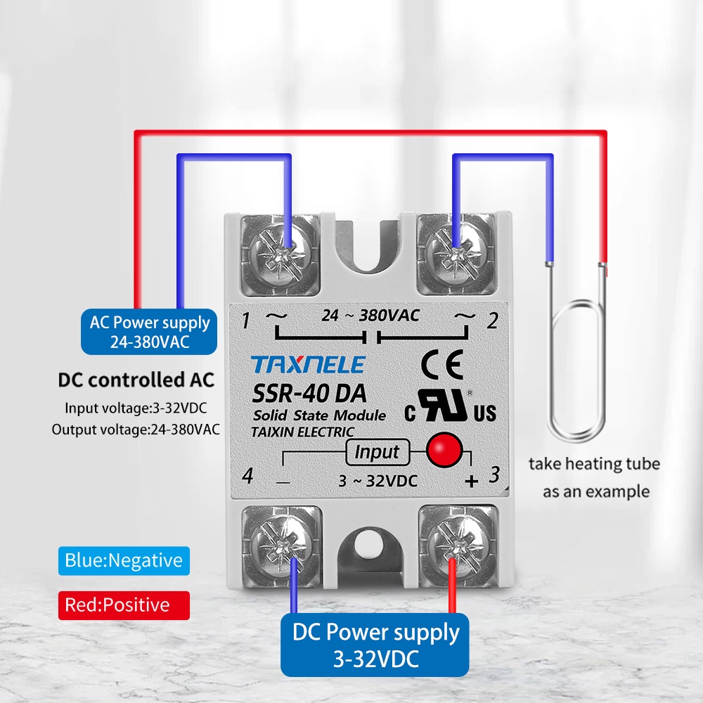 Single Phase Solid State Relay SSR-40DA SSR-25DA SSR-10DA DC To AC 3-32VDC Input 24-380VAC ...