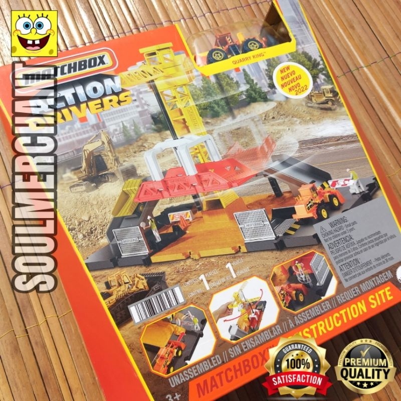 Matchbox Construction Site Action Driver Play Set Quarry King Bulldozer ...