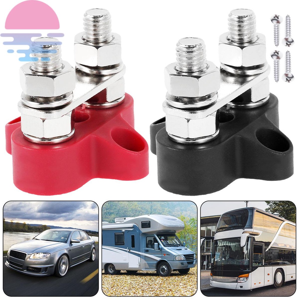 2Pcs Bus Bar Terminal Block 5/16inch M8 DC 48V Power Junction Block Power Distribution Block ...