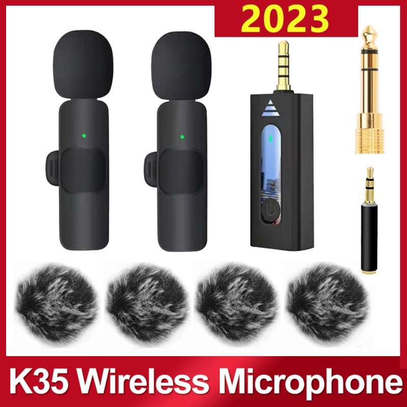 2023 K35 3.5mm Wireless Lavalier Lapel Noise Reduction Microphone Universal 3.5 Best Recording ...