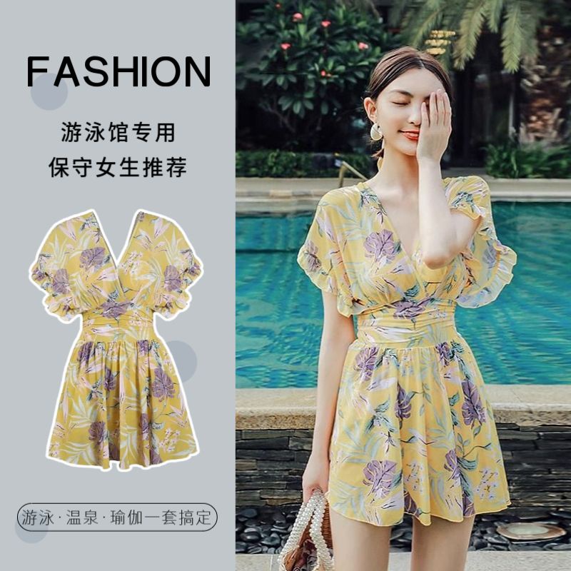 One Piece Swimsuit Women Summer 2023 New Style Conservative Influencer