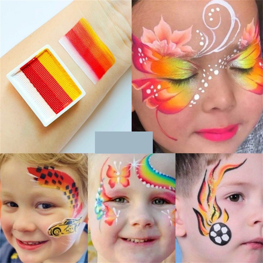 Children's cartoon facial Rainbow color palette kids waterproof facial ...