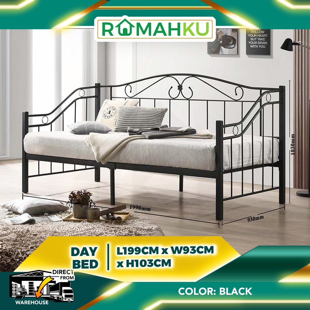 RUMAHKU DS3902 WHITE/BLACK Modern Design Lovely Daybed/ Katil Siang ...