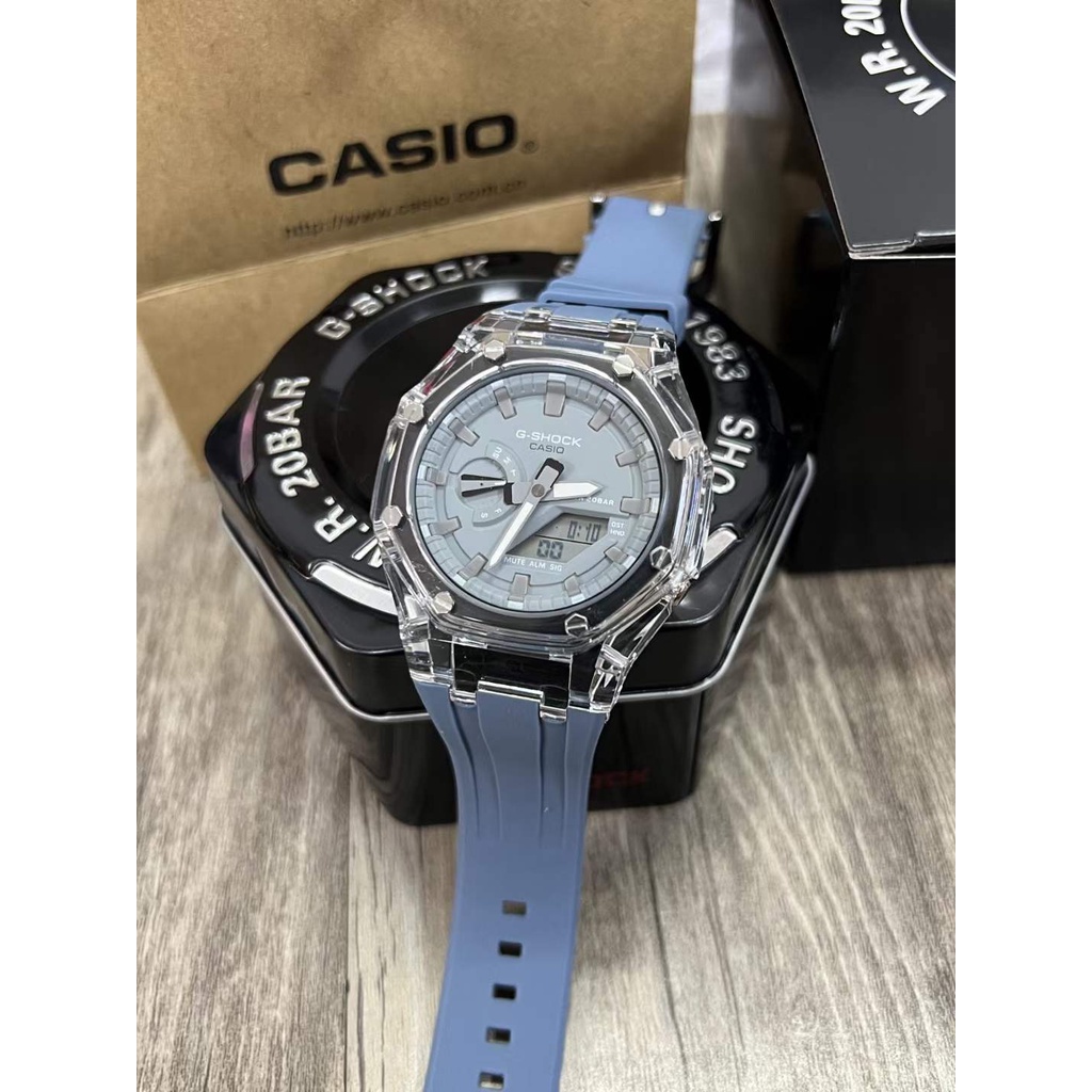 G-SHOC/*K GA-2100SRS AP Gray Blue Sports Watch Crystal Transparent GA ...