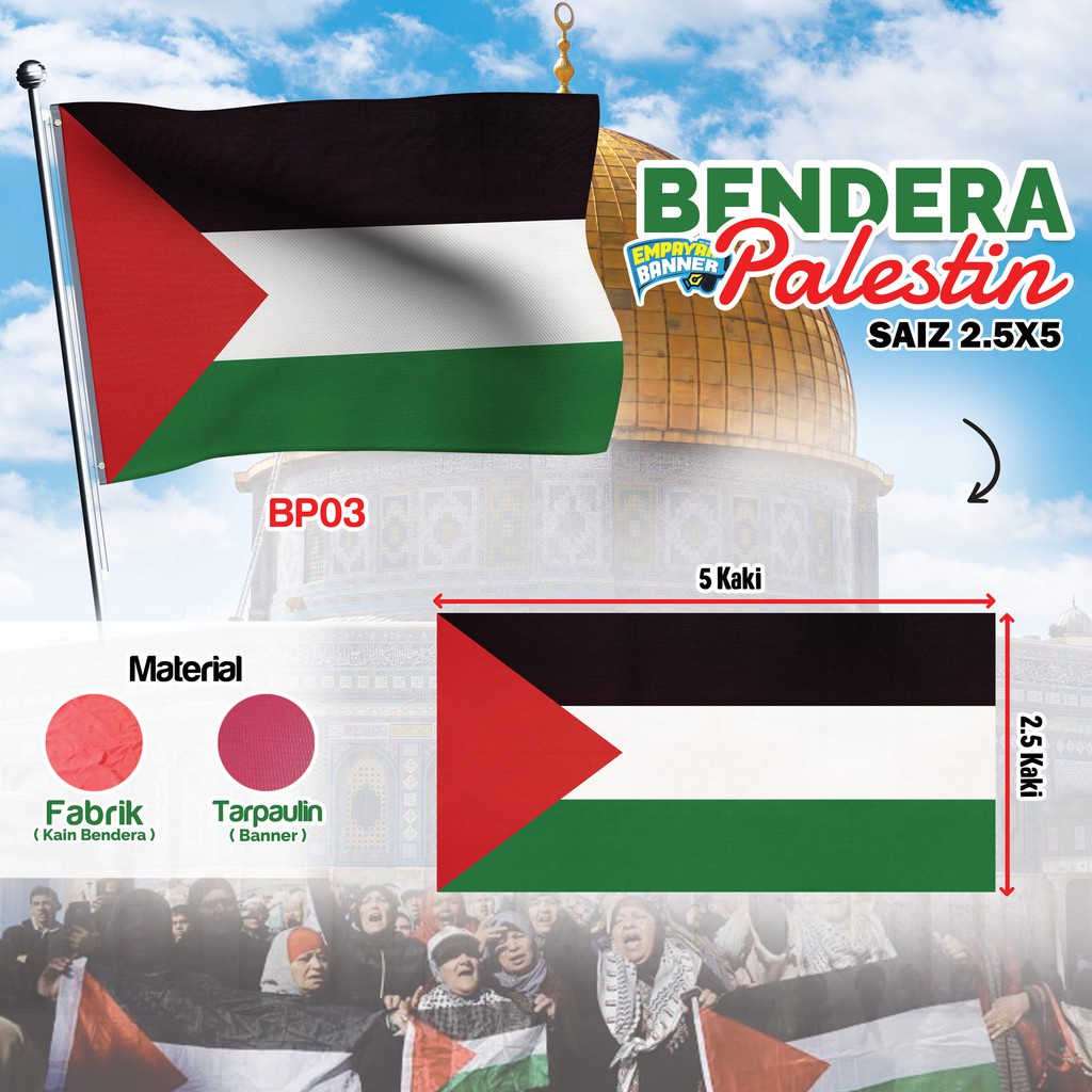 Flag Bendera Negara Palestin Palestine Palestina Muslim KUALITI BAIK ...