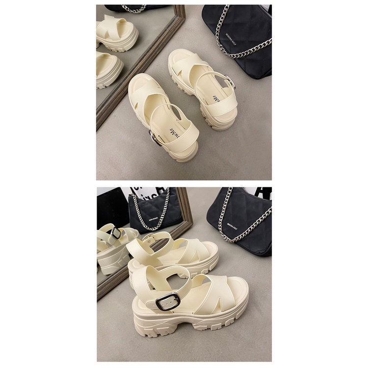 READY STOCK Magni Thick Women's Sandal Kasut Wanita Casual Wedges Heel ...