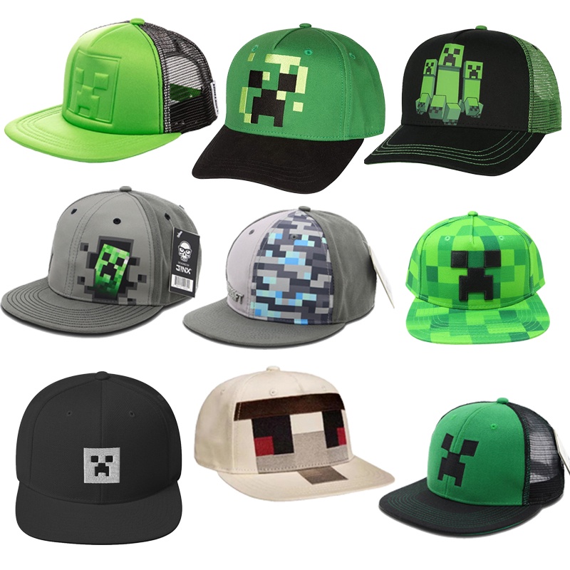 Minecraft Baseball Cap Steve Creeper Sun Hat Peaked Cap Children Summer ...