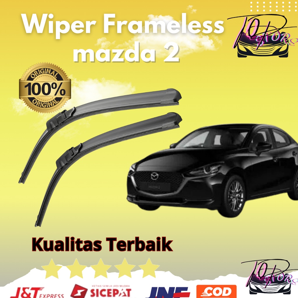 Mazda 2 Skyactiv Frameless Car Wipers Pair of 2 PCS Left and Right ...