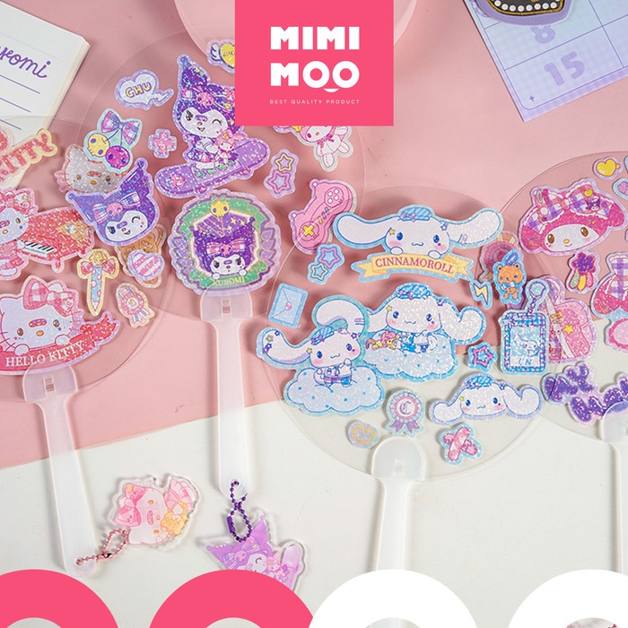 Diy Mini Fan Cute Fan Sticker Cinnamoroll Kuromi My Melody - Kuromi ...