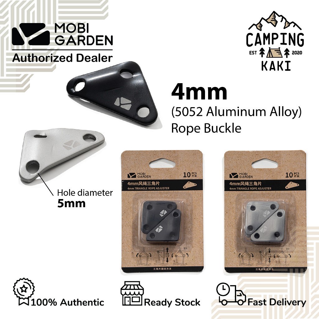 Mobi Garden Aluminum 4mm Camping Triangle Wind Rope Buckle (10pcs ...