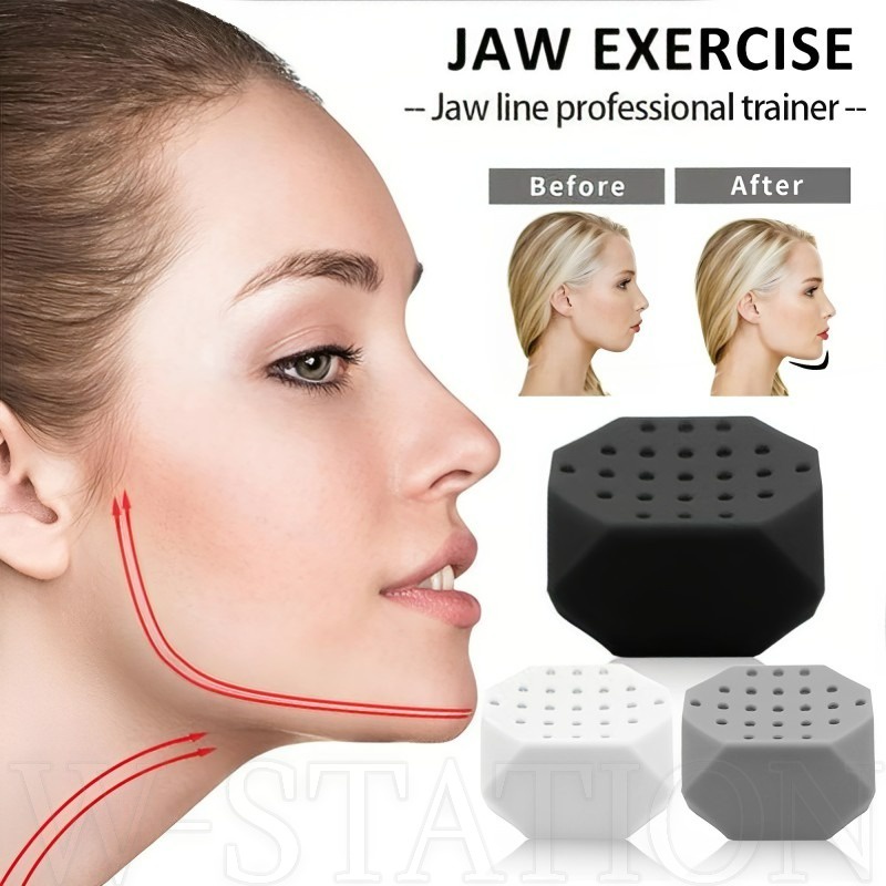 Silicone JawLine Exerciser Ball - Face Jaw Muscle Fitness Trainer Chew ...
