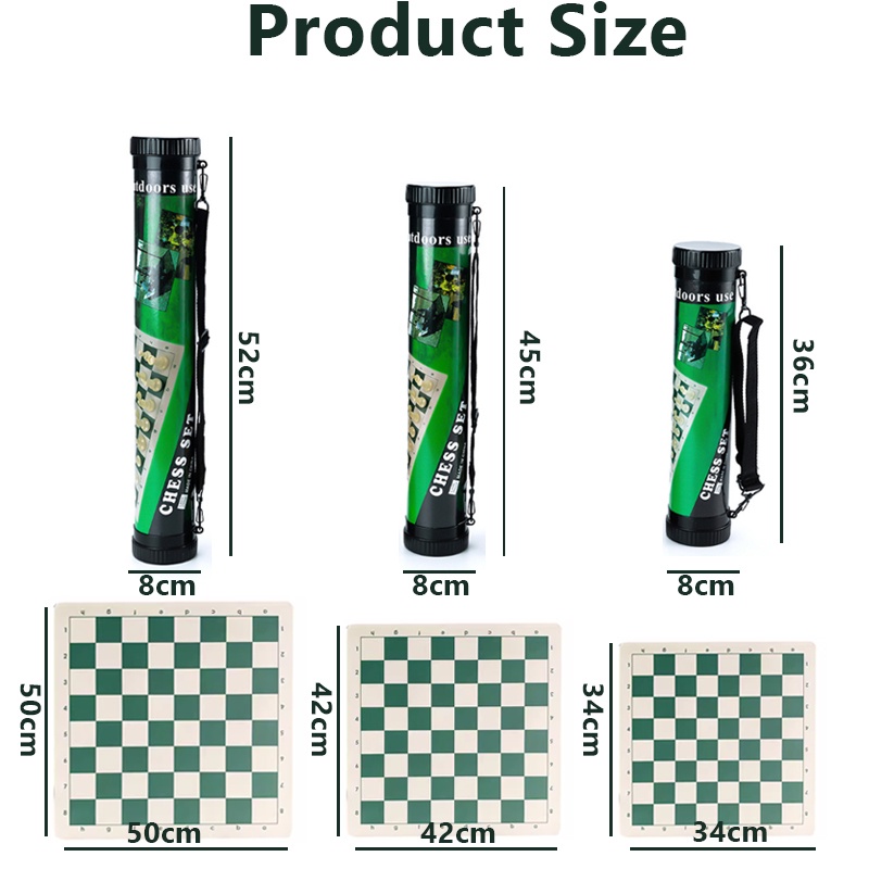 【ship in 24H】International Chess Set for Tournaments Roll Up Chess Mat ...