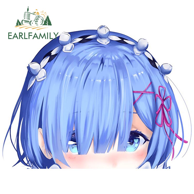 EARLFAMILY 13cm x 10cm Chibi Rem Peek Re Zero Car Sticker Cartoon Anime ...