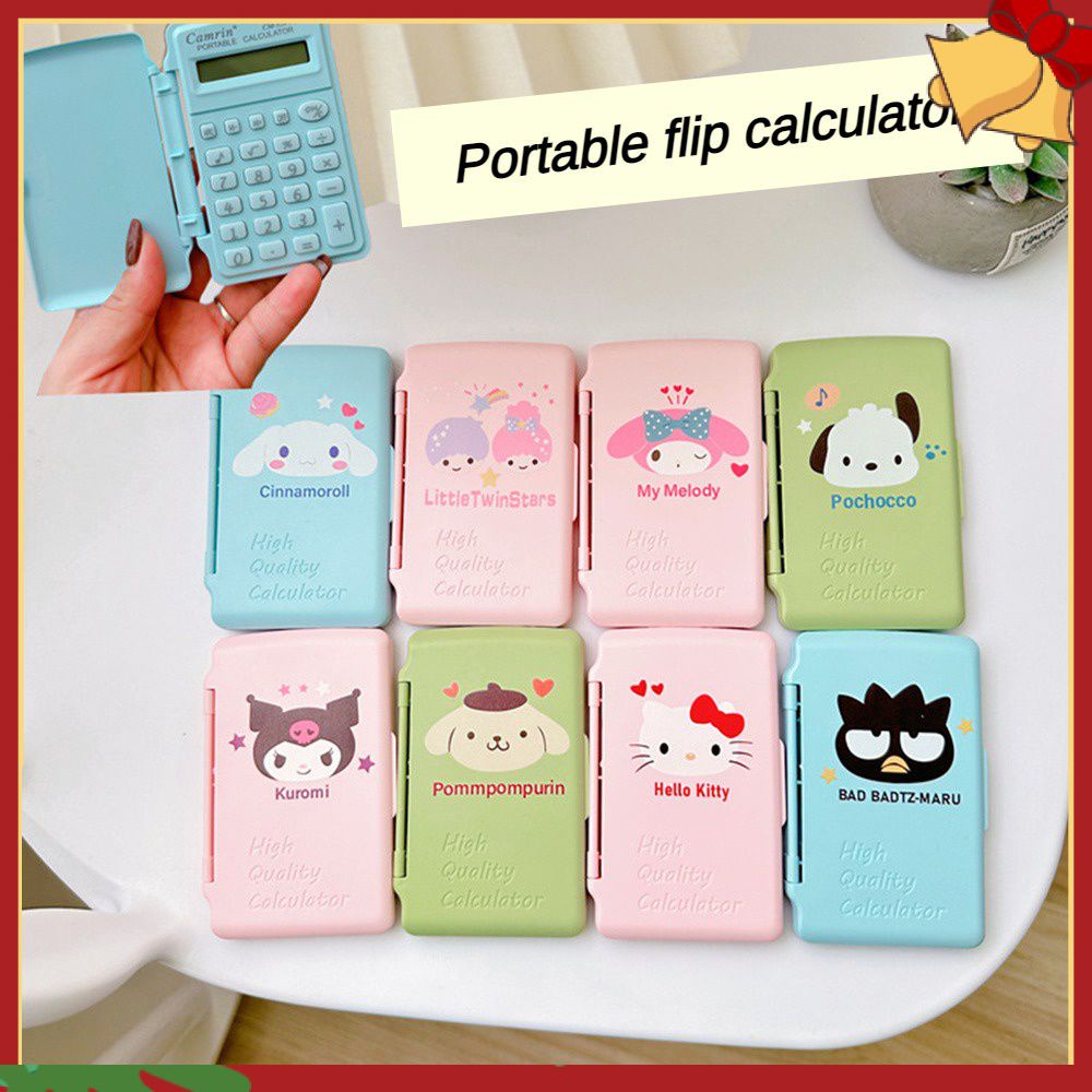 Sanrio 8 Digits Calculator Kawaii Kuromi Hello Kitty Cinnamoroll Flip ...
