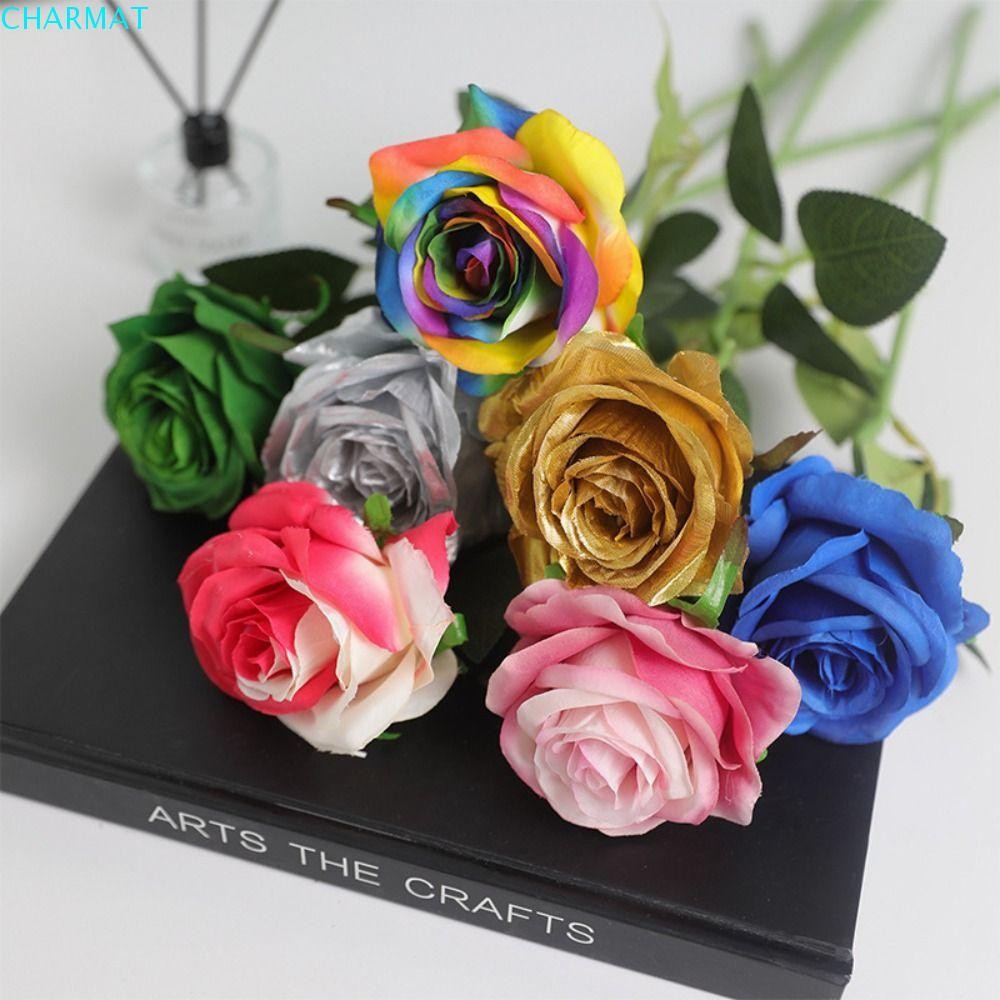 CHARMAT Silk Roses Flowers, Lifelike Realistic Touch Colorful ...