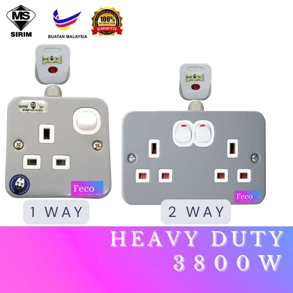 HEAVY DUTY 1GANG AND 2GANG EXTENSION WALL SOCKET / ADAPORT NEON PLUG ...
