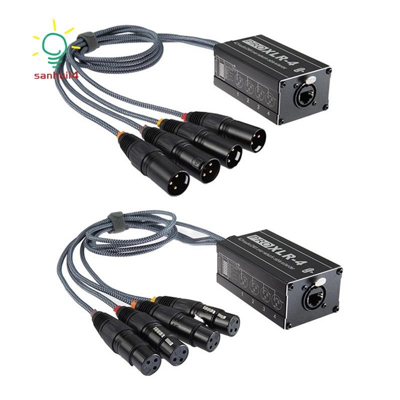 1Pair XLR Male/Female 4 Channel Snake Ethercon RJ45 Cat5/Cat6 Ethernet ...