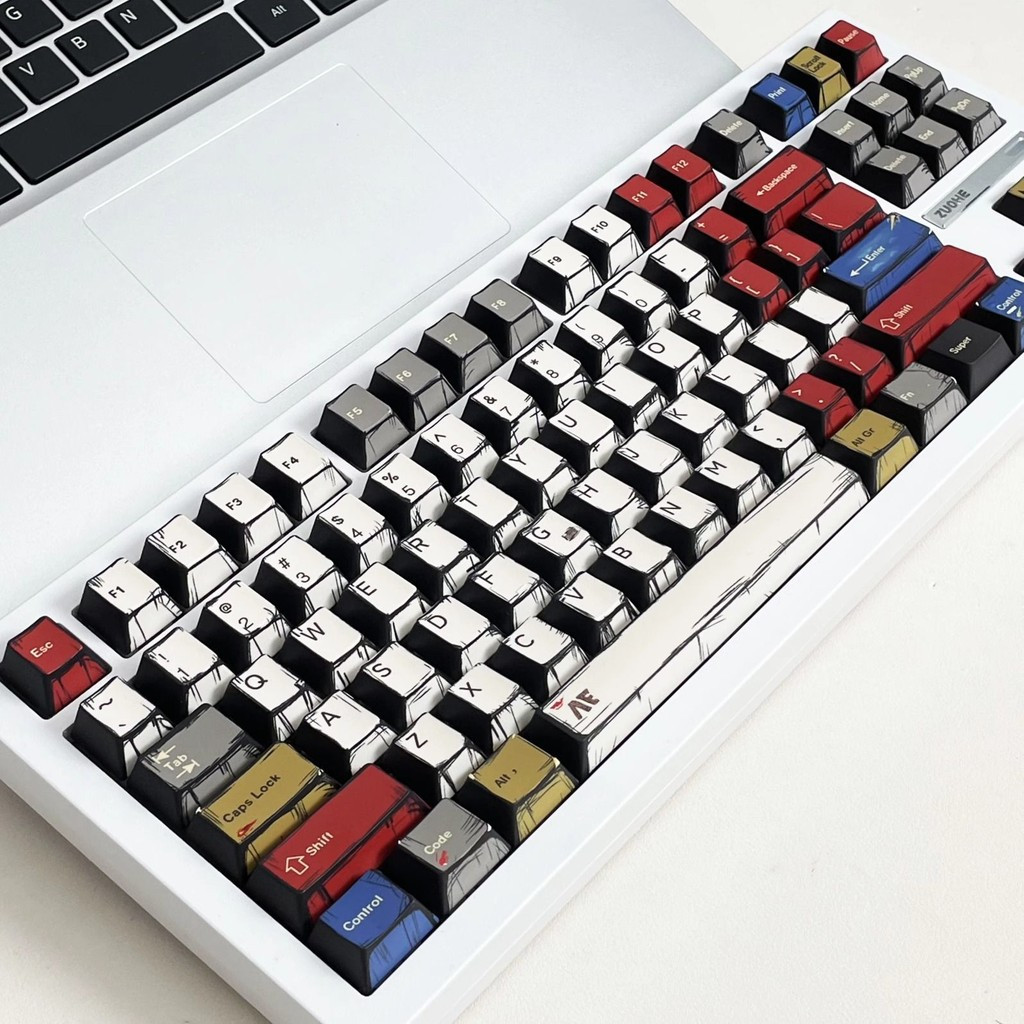 Zh870 Comic Sketch Hand-Painted Wireless Bluetooth Mechanical Keyboard ...