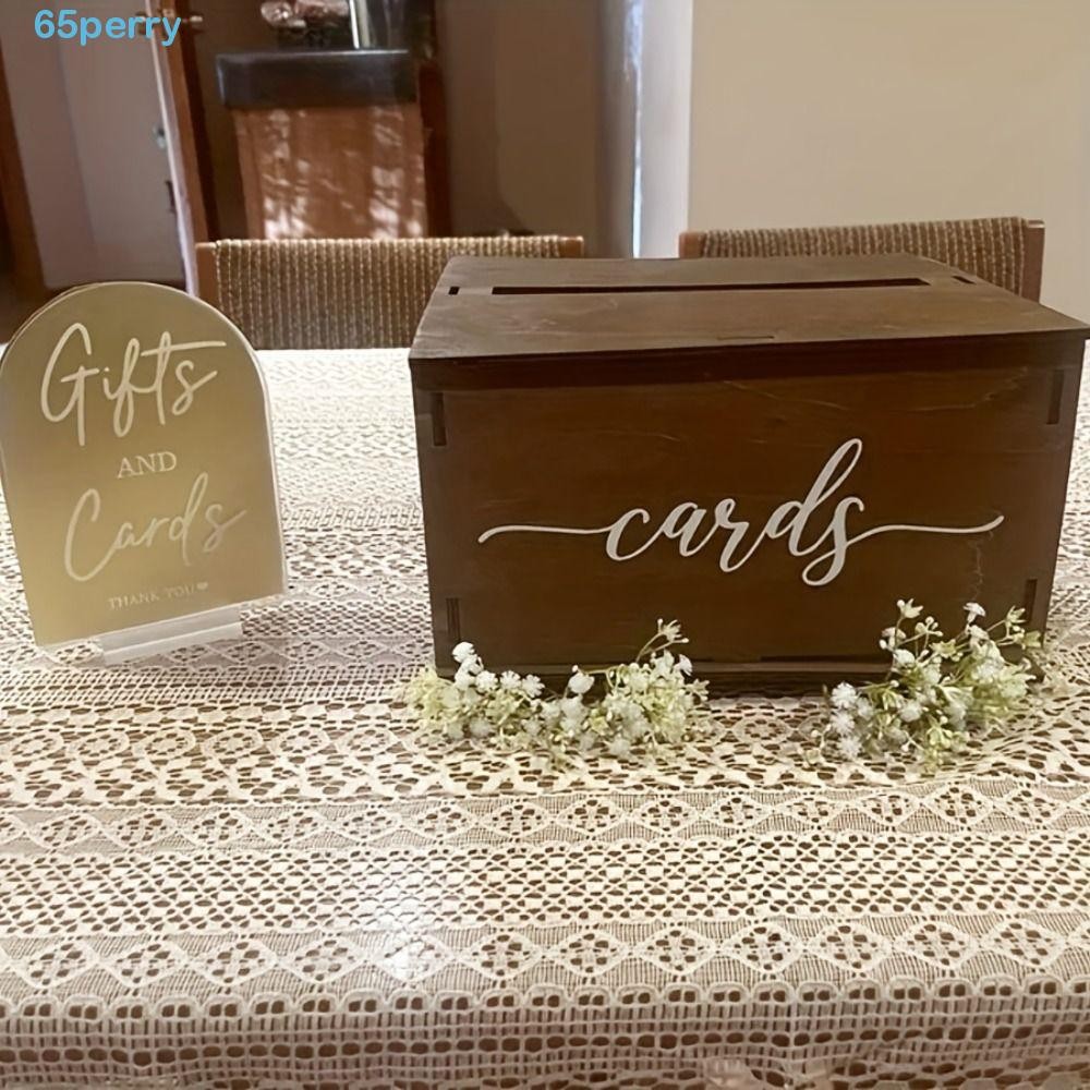 PERRY Wooden Wedding Card Box, Rustic DIY Envelope Boxes, Storage Box ...