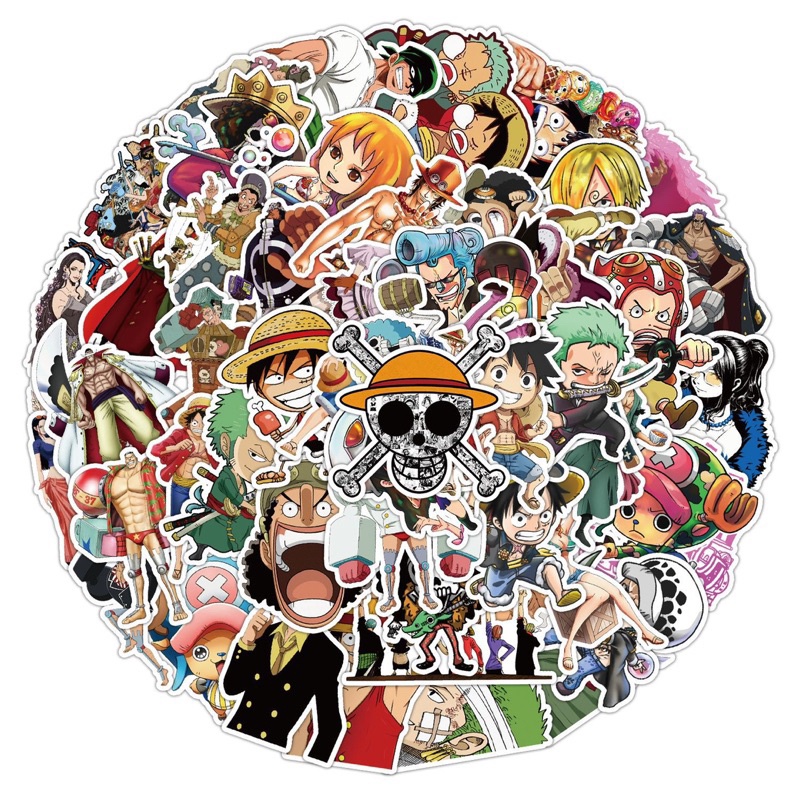 ONE PIECE waterproof stickers (50pcs per pack) door gift party stickers ...