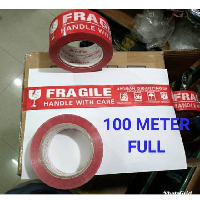 MERAH Dn TAPE RED FREGILE duct TAPE 100 METERS x 48mm - DON'T SLAVE ...