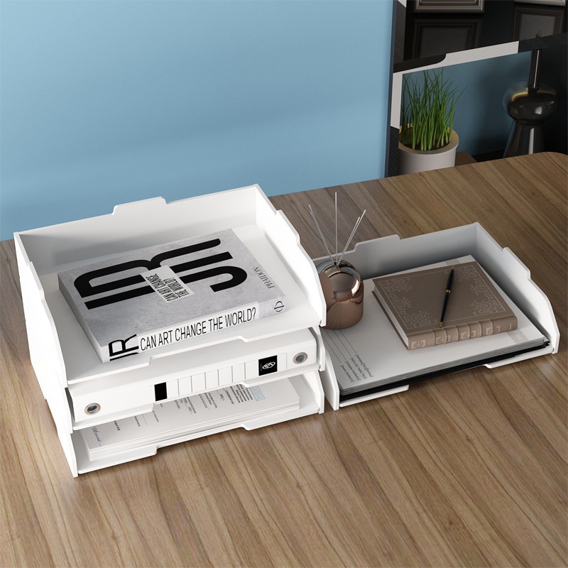 Office folder storage box desktop file organizer multilayer stackable ...