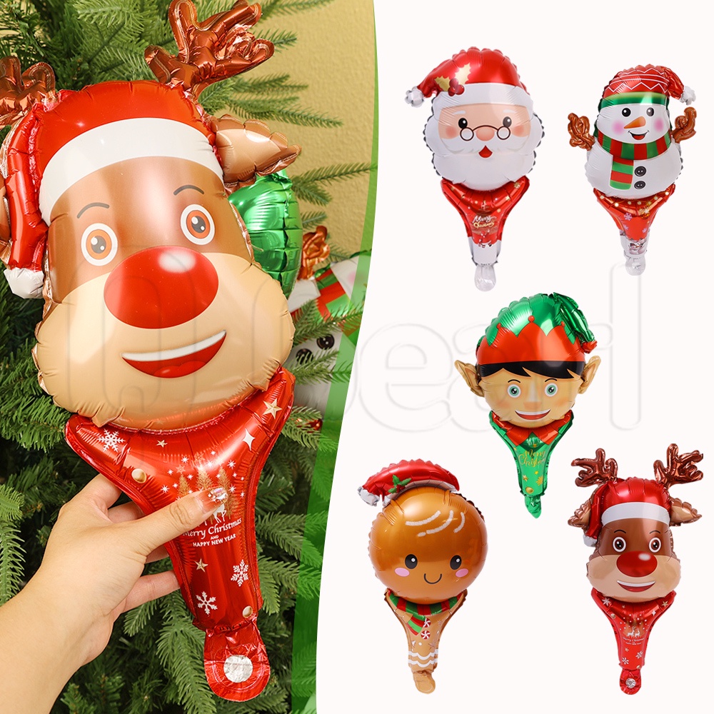 Aluminum Merry Christmas Large Handheld Balloon Sticks / Kids Christmas ...