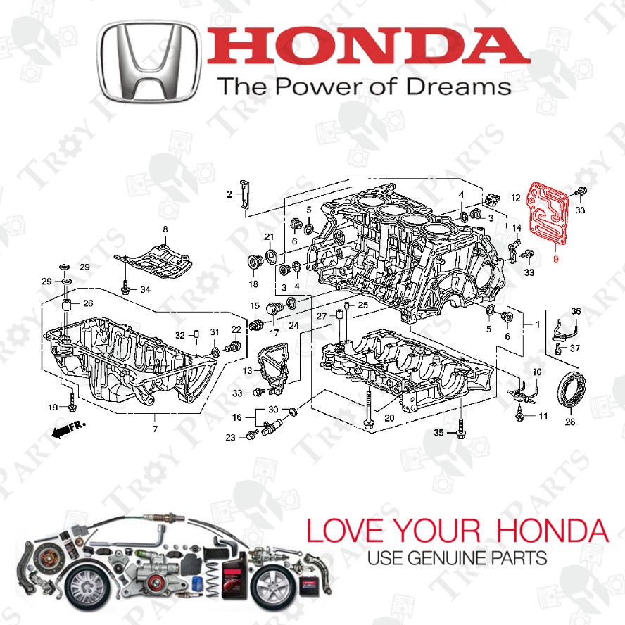 Original Honda Breather Cover 11850-RNA-A00 for Honda Civic FC TEA 2016 ...