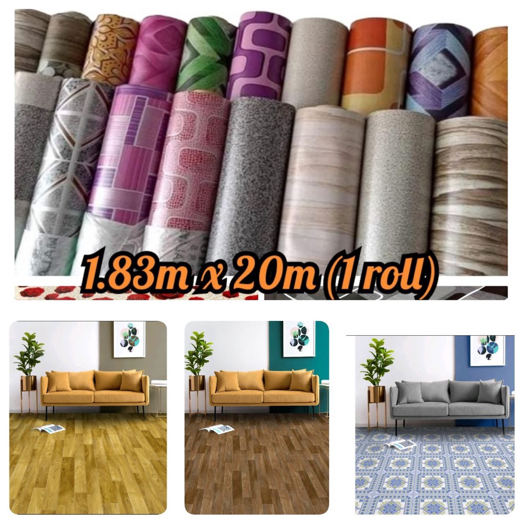 Tikar Getah Sponge ( 20m X 1.83m X 1mm ) PVC floring mat | lebar 6 kaki ...