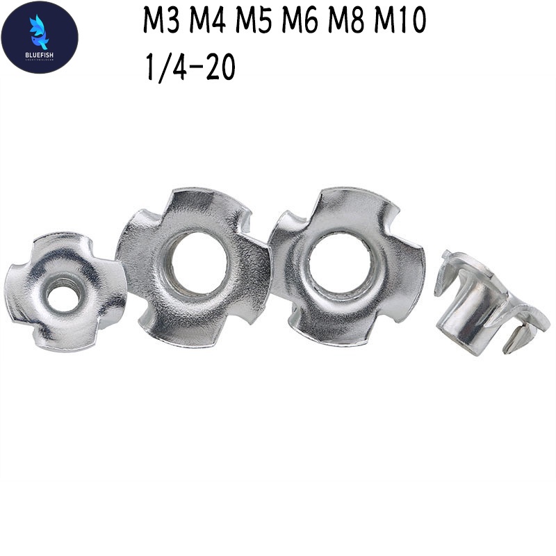 BF M3,M4,M5,M6,M8,M10 Four Pronged T Nuts Captive Blind Inserts for ...