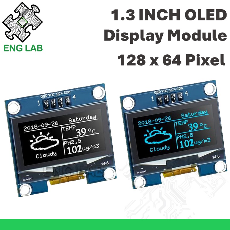 ENGLAB★1.3 Inch OLED, I2C IIC Communication Protocol, 128x64 Pixel ...