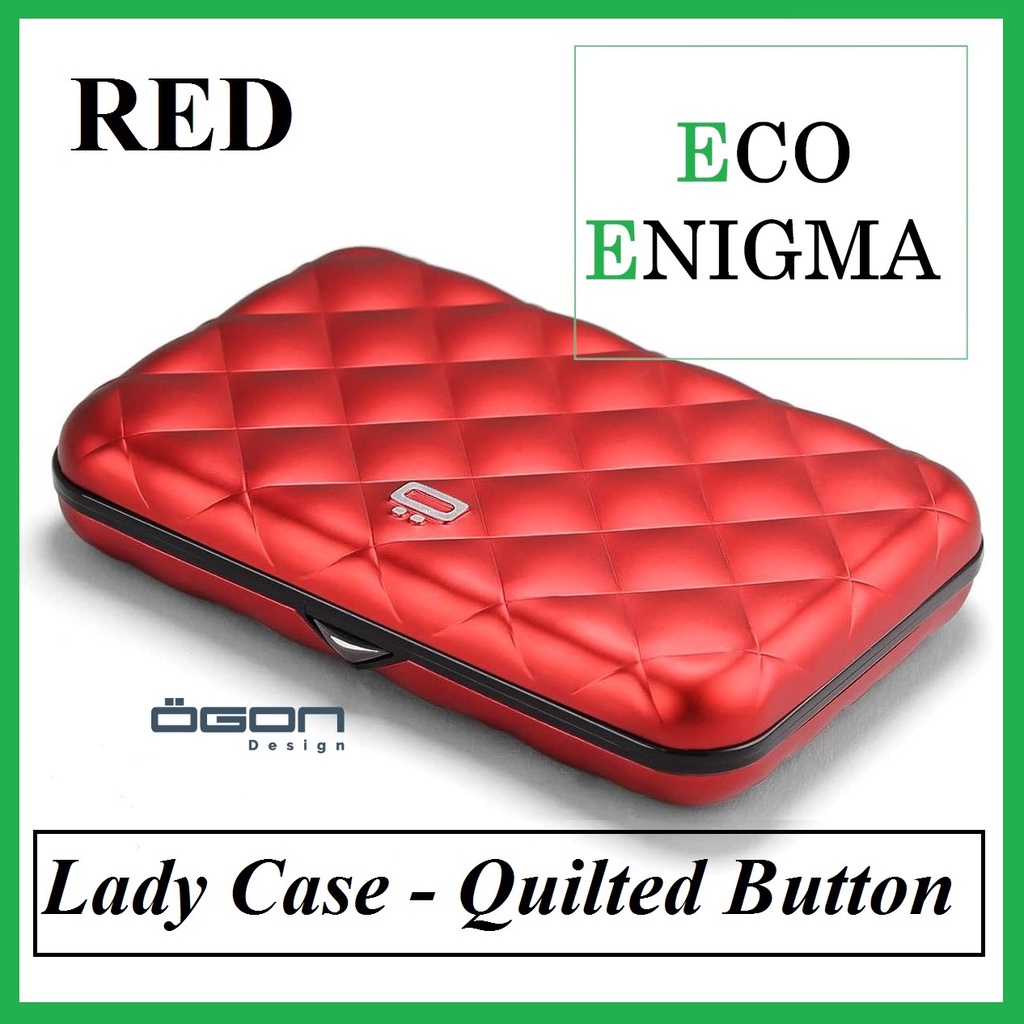 OGON DESIGN Lady Case Quilted Button Wallet Theft Proof RFID Safe - Red ...