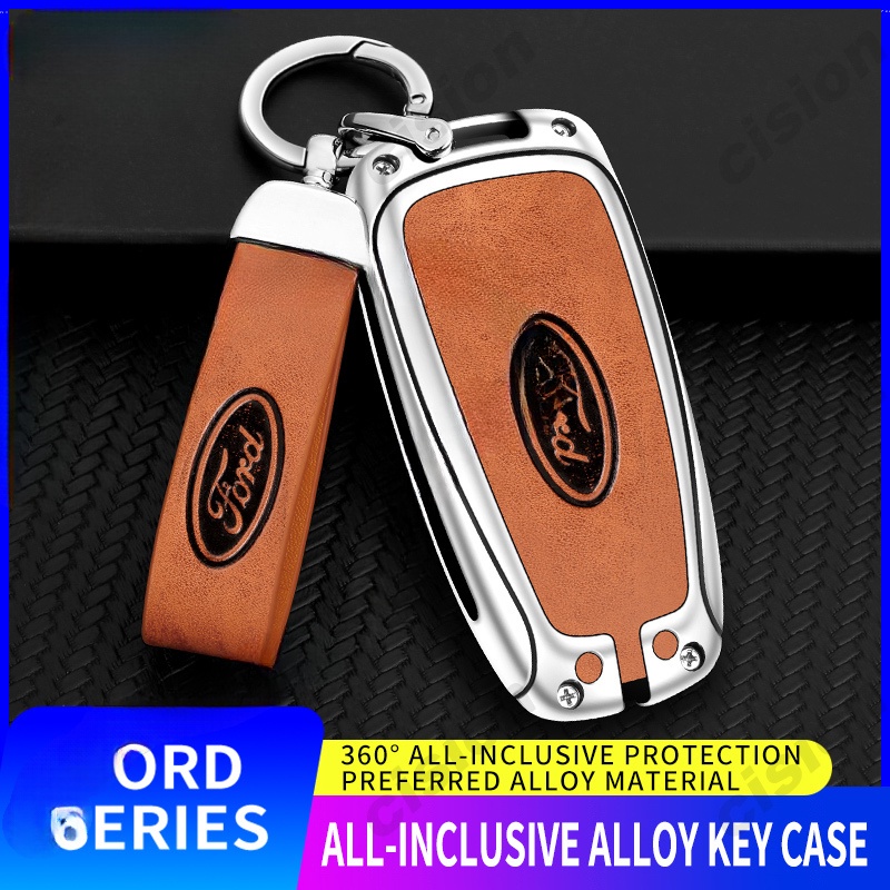 Zinc Alloy Leather Car Key Cover Shell Case Keychain Smart Keyless ...