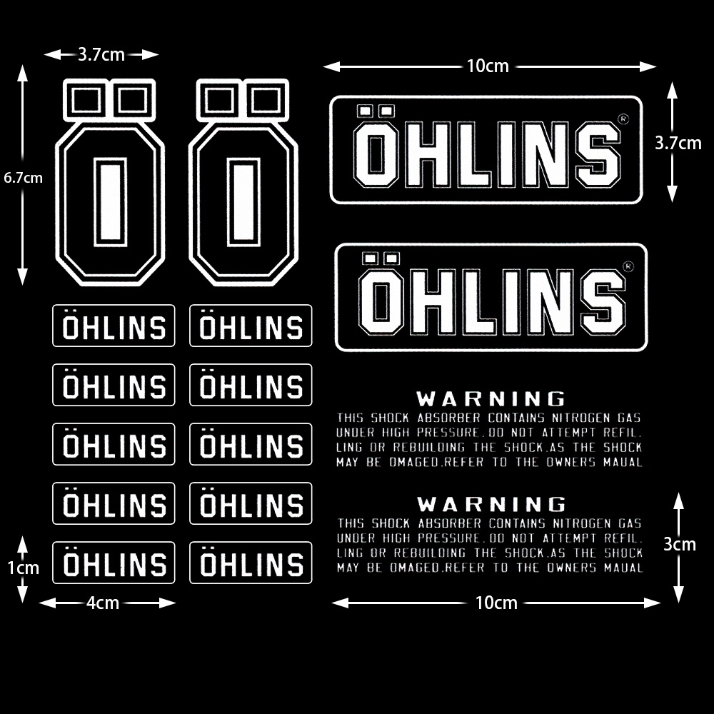 3D UV NO.L093 OHLINS Motorcycle Sticker Shock Absorber Sunscreen ...