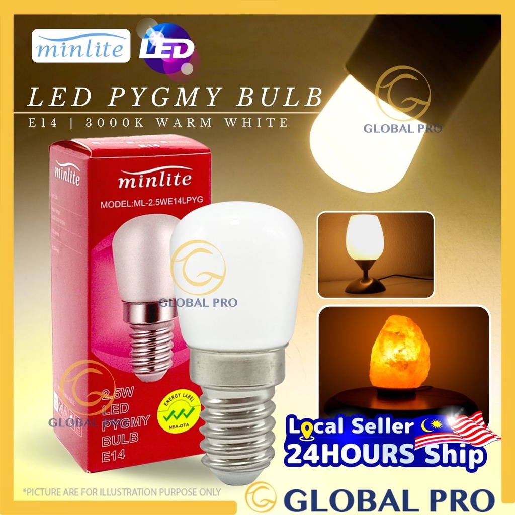 2.5W LED Pygmy Bulb E14 Salt Lamp Bulb Mentol Lampu Garam 盐灯替换灯泡 Warm ...