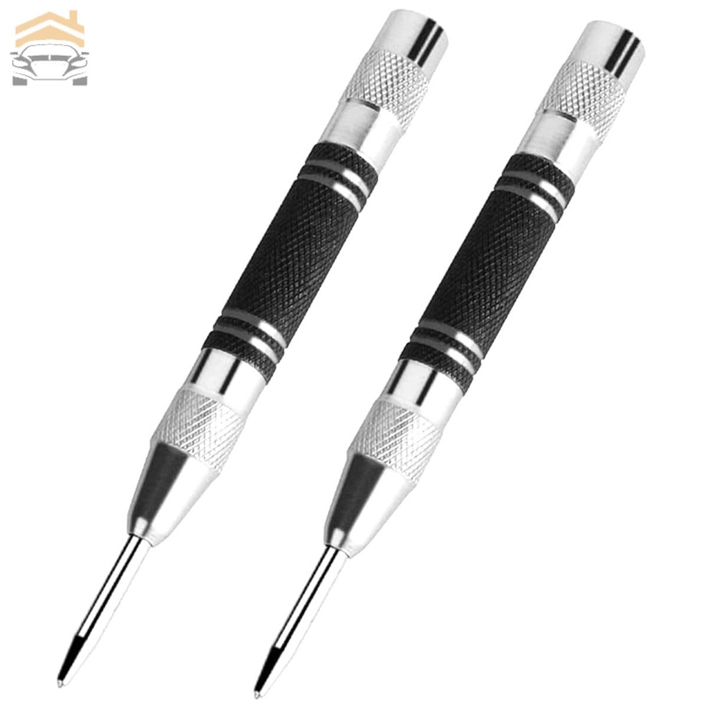 2Pcs Automatic Center Punch 5 Inch Adjustable Spring Loaded Positioning Punch Window Breaker ...