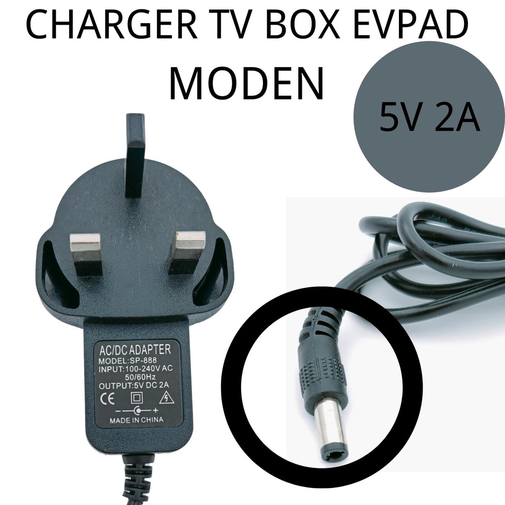 AC-DC Adapter Plug (TVBOX/MODEM) 5V2A|12V1A MALAYSIA SWITCHING POWER ...