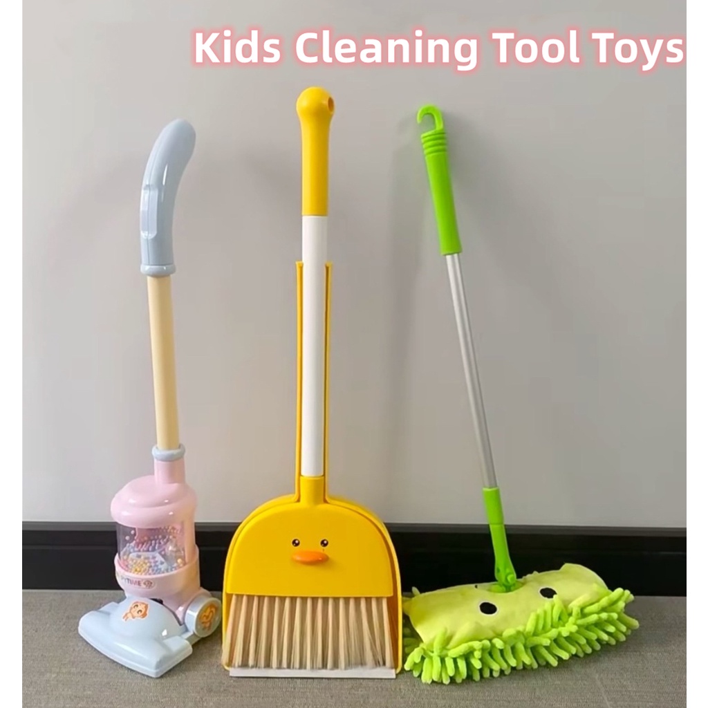 Kids Toys Pretend Play Cleaning Toys Vacuum Cleaner Floor Broom Dustpan ...