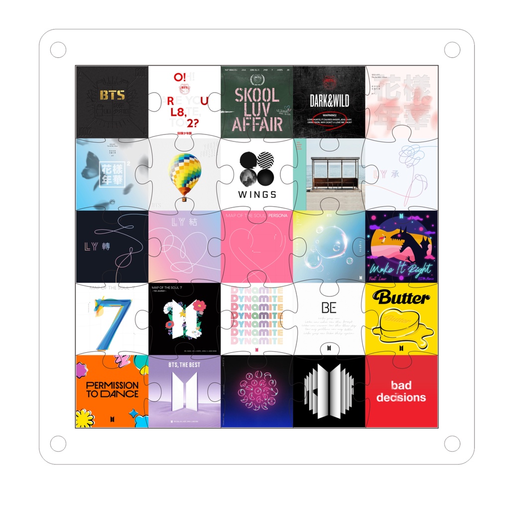 Hot Sale BTS Album Cover Acrylic Puzzle 10th Anniversary Fan Support ...