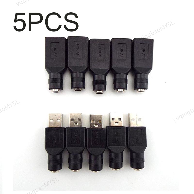 5pcs 5V DC Power DIY Connector 5.5mm 2.1mm DC Power Jack To USB 2.0 ...