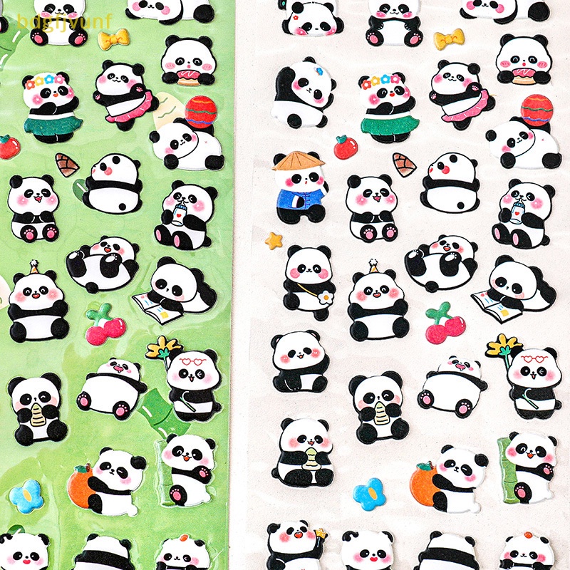 BDGF Kawaii Cartoon 3D Puffy Bulk Stickers Panda Stereo Bubble Sticker ...