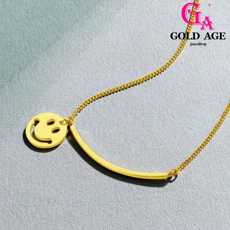 GA Jewelry Fashion Korean Jewelry Smile Necklace Simple Gold-plated ...