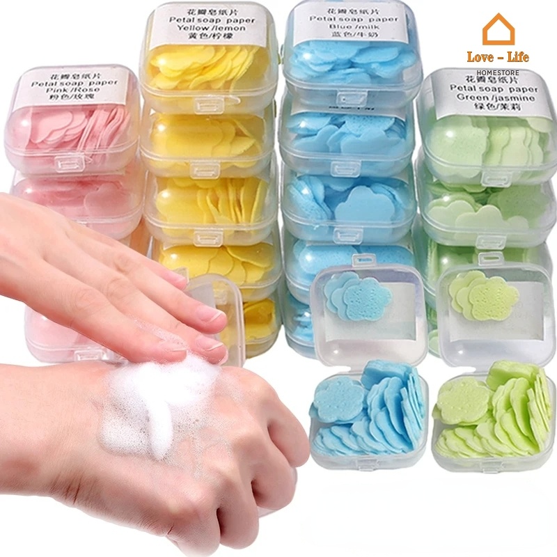 Disposable Soap Paper Flower Shape Soap Slice with Box Household ...