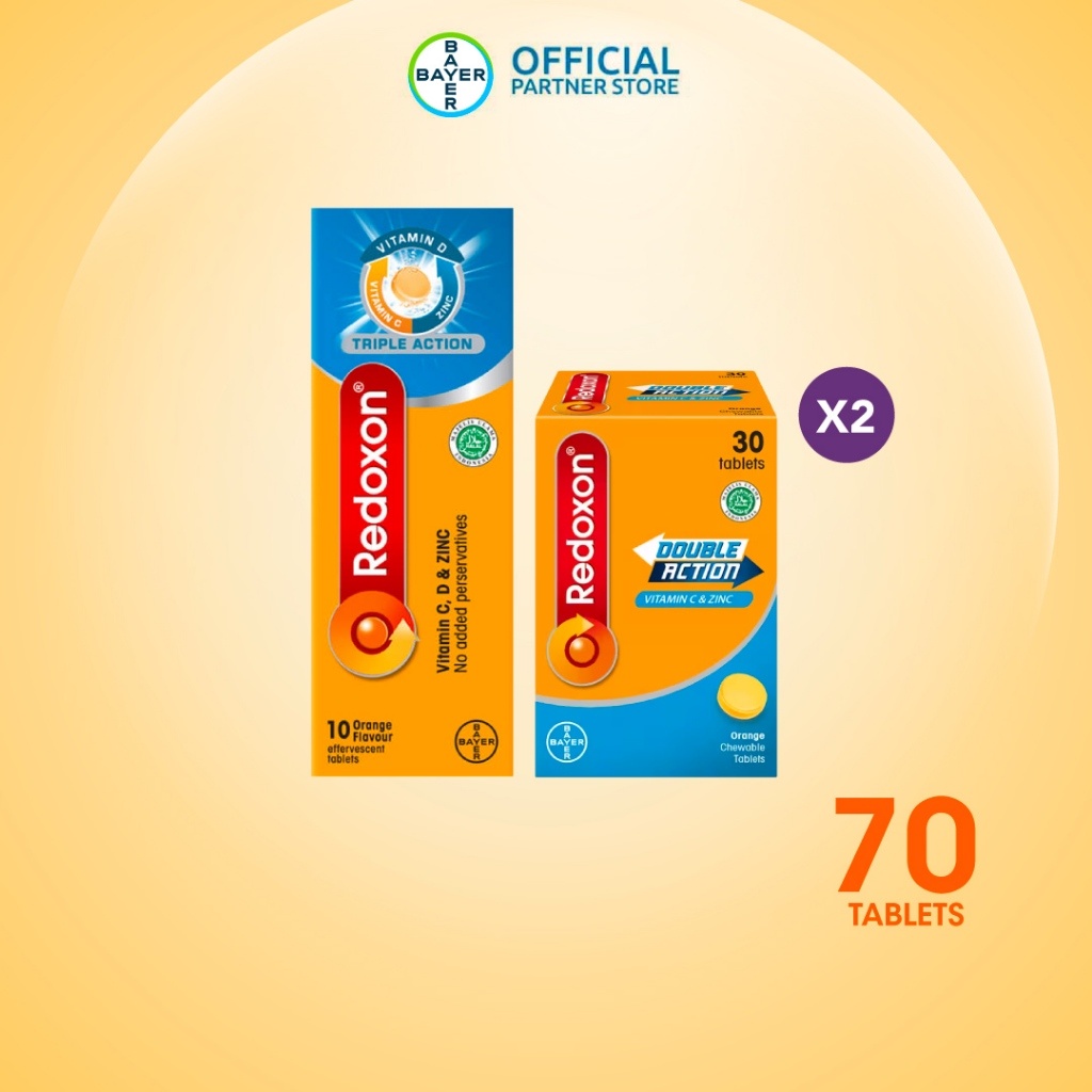 Redoxon Triple Action Effervescent Orange Tablets (10's) + 2xRedoxon ...