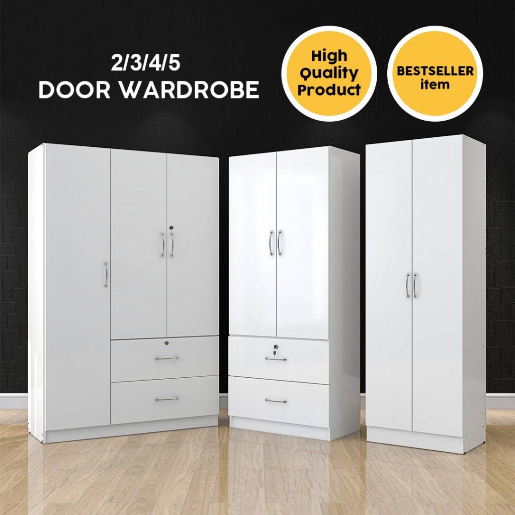 [15MM THICKNESS WOOD] 2-3-4-5 DOORS WARDROBE /ALMARI BAJU / abinet baju ...