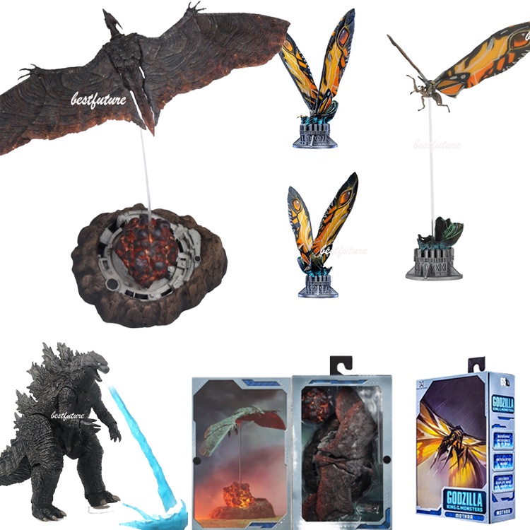 NECA Godzilla Vs Kong King Kaiju Mothra Rodan Burning Godzilla Toys ...