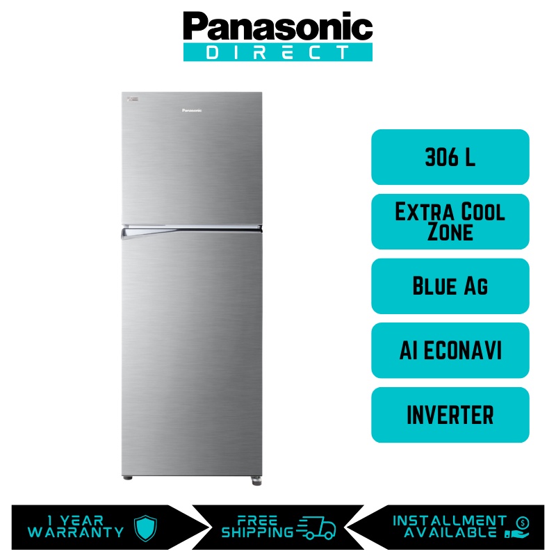 Panasonic NR-TV341 325L Inverter Energy Saving 2-Door Top Freezer ...
