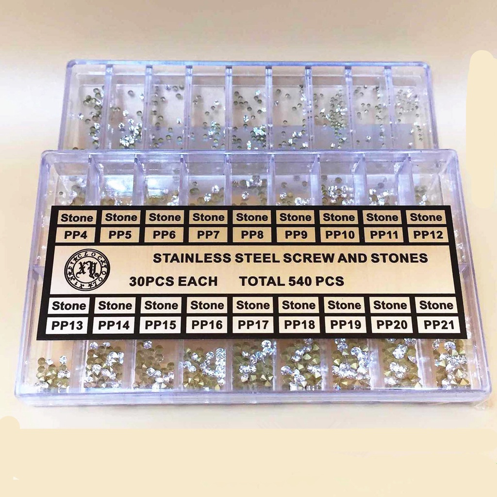 18 sizes 540PCS/set Watch Parts Watch Screws Stones Rhinestone Diamond ...