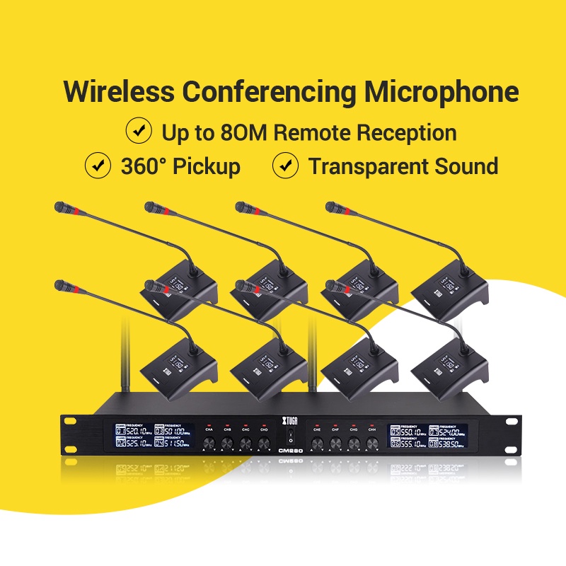 CM280 Wireless Conference Microphone Professional UHF 8 Channel ...